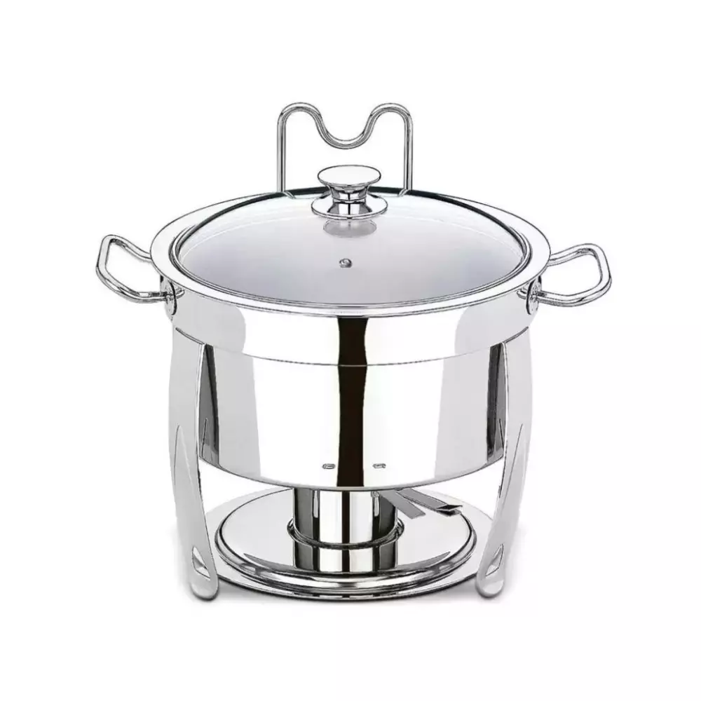 Rechaud Inox Redondo 8L GP Inox GP406 Tampa de Vidro c/ Fogareiro ... Rechaud Inox Redondo 8L GP Inox GP406 Tampa de Vidro c/ Fogareiro ...